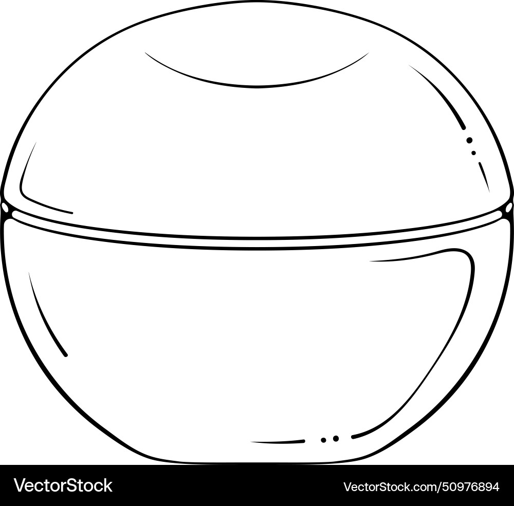 Round cream jar line art Royalty Free Vector Image