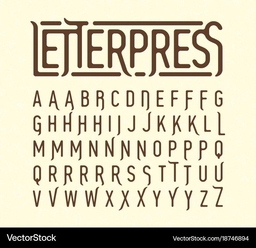 Vintage Letterpress Typography Royalty Free Vector Image