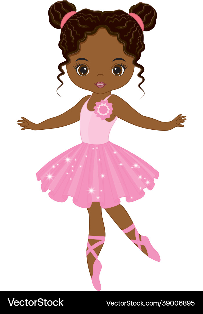 Beautiful african american ballerina dancing Vector Image