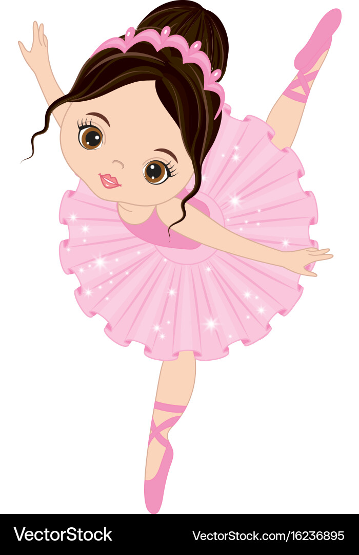 Cute little ballerina dancing Royalty Free Vector Image