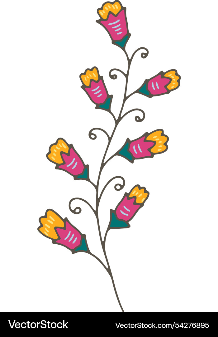 Detailed floral branch Royalty Free Vector Image
