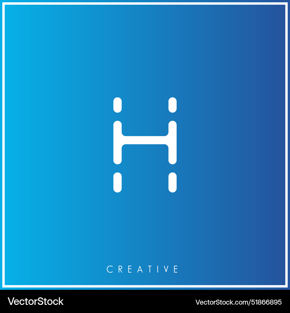 H creative white latter logo design minimal latte Vector Image