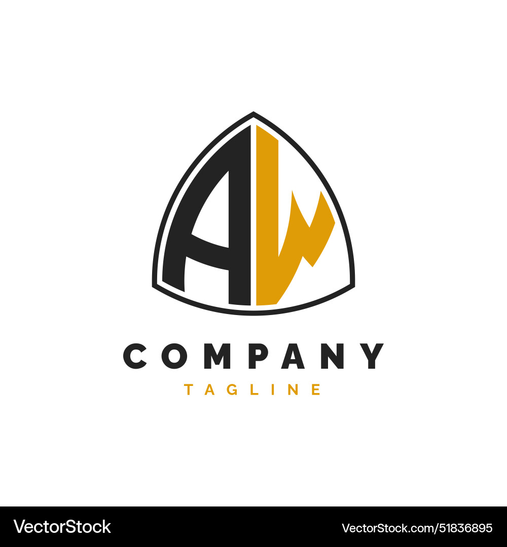Initial letter aw logo design alphabet Royalty Free Vector