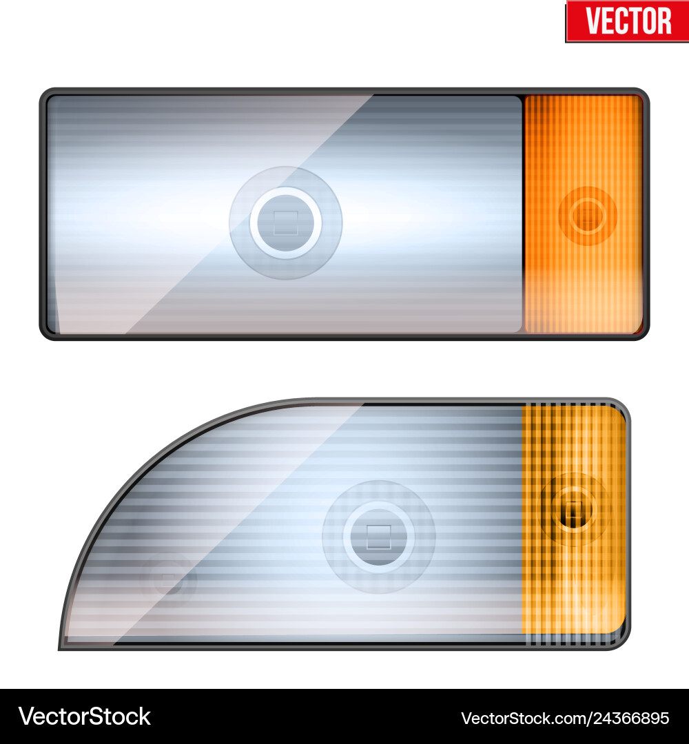 Rectangular car headlight Royalty Free Vector Image