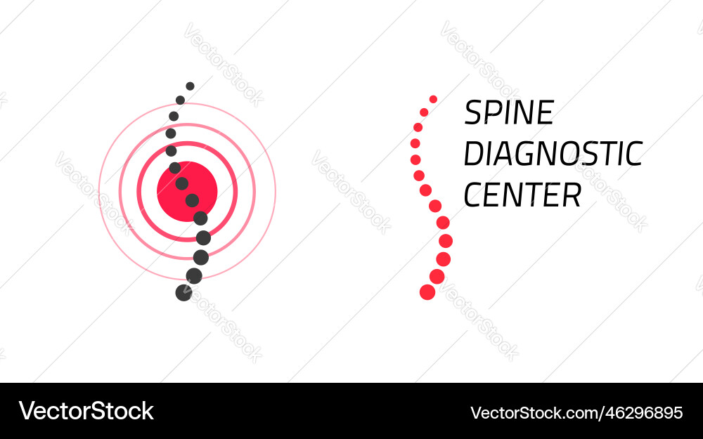 Spine rehabilitation center logo or spinal Vector Image