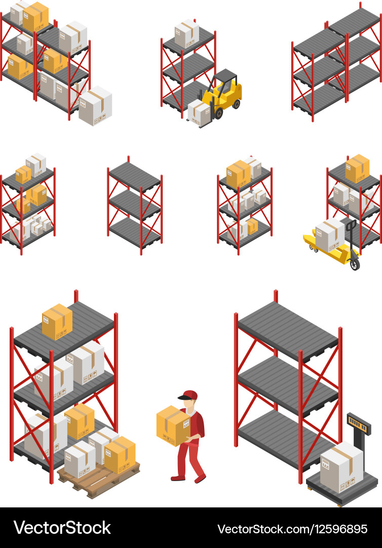 Storage racks set Royalty Free Vector Image - VectorStock