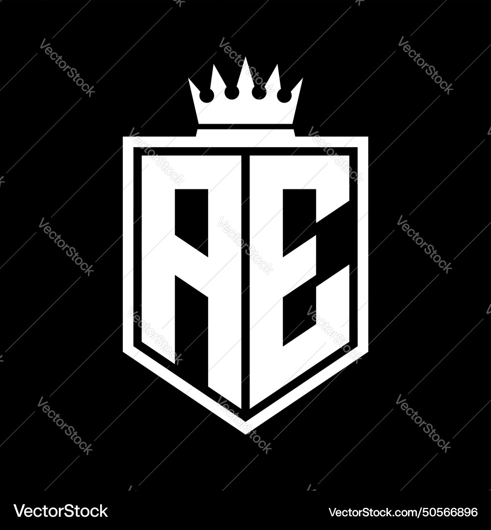 Ae logo monogram bold shield geometric shape Vector Image
