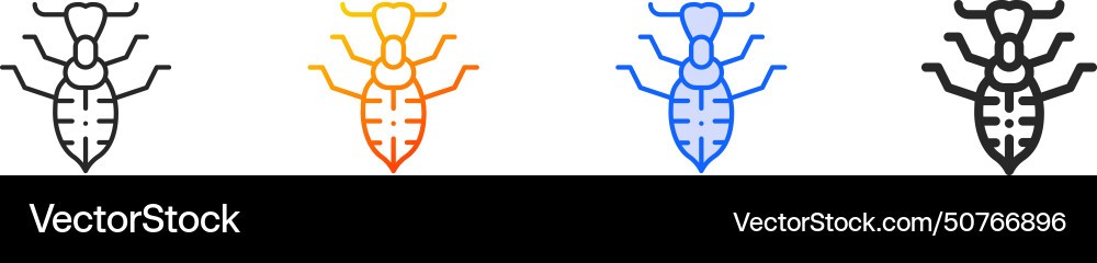 Antlion iconthin linear gradient blue stroke Vector Image