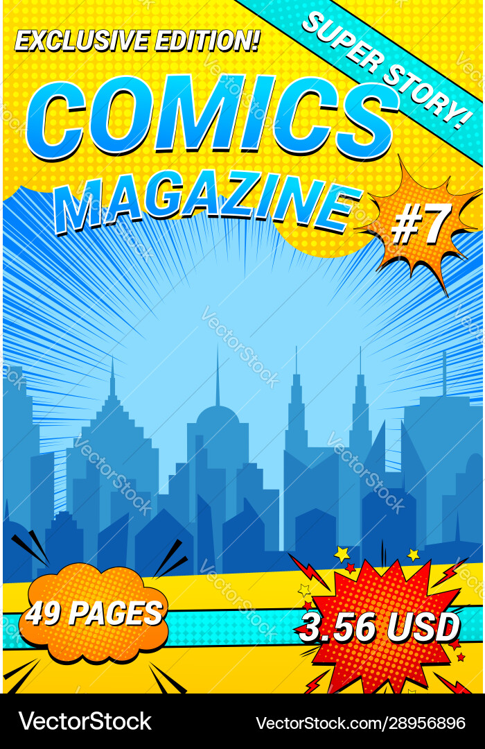 Colorful comics magazine Royalty Free Vector Image