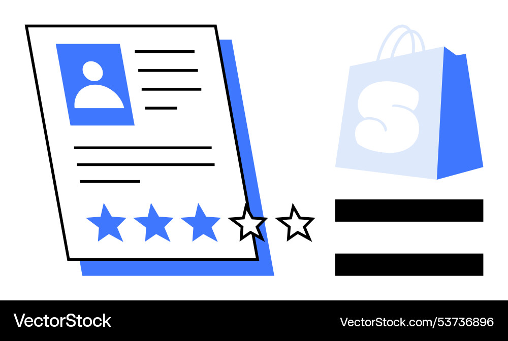 Customer review and ecommerce concept with rating Vector Image