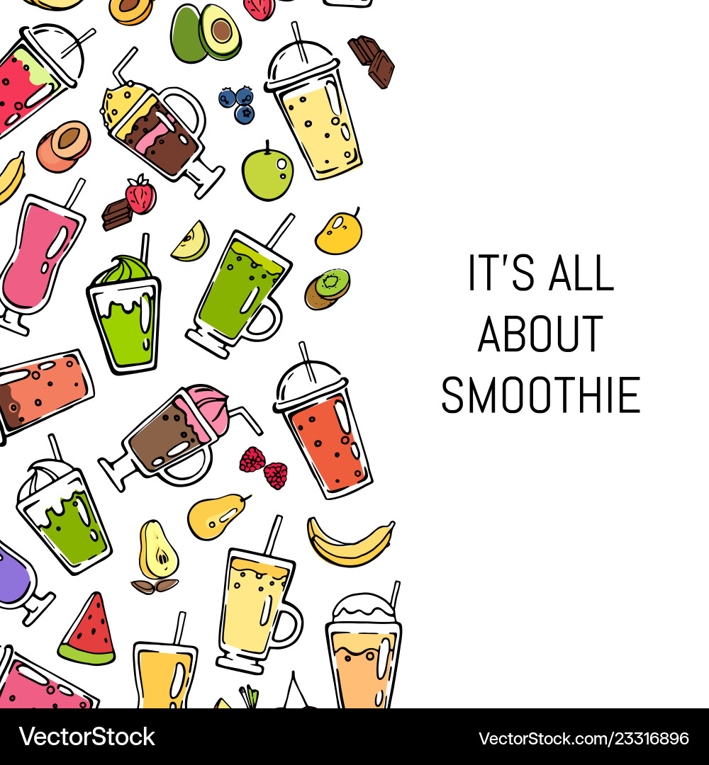 Doodle smoothie background Royalty Free Vector Image