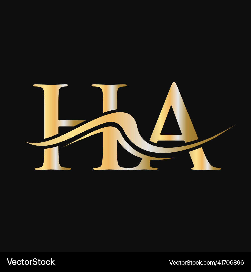 Letter ha logo design initial logotype Royalty Free Vector