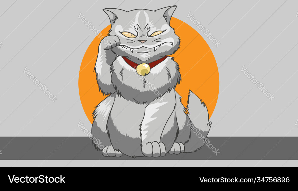 Maneki cat japan Royalty Free Vector Image - VectorStock