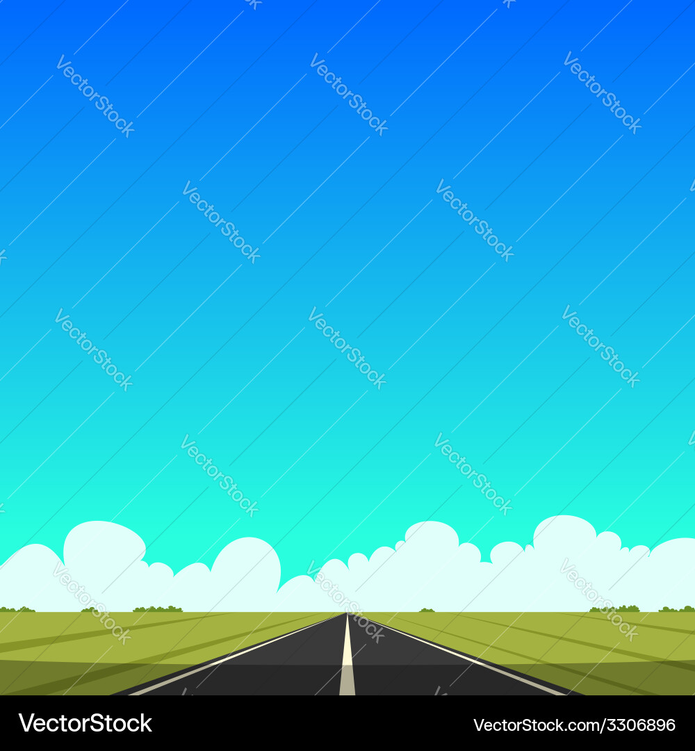 Scenic Road Landscape Royalty Free Vector Image