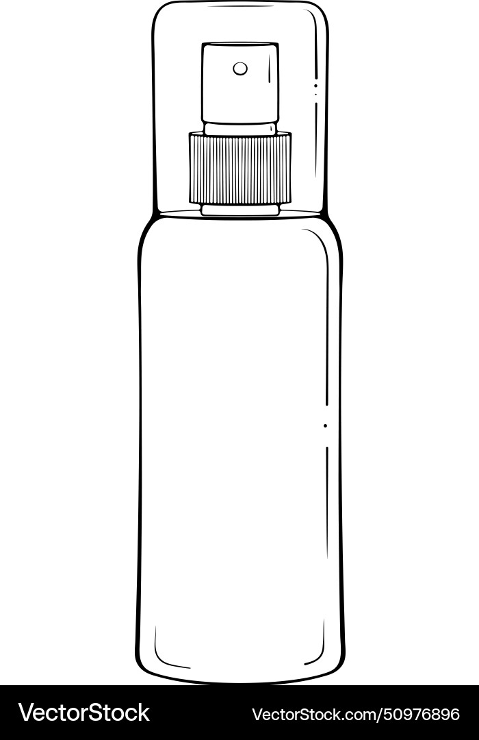 Spray bottle for cosmetics line art Royalty Free Vector