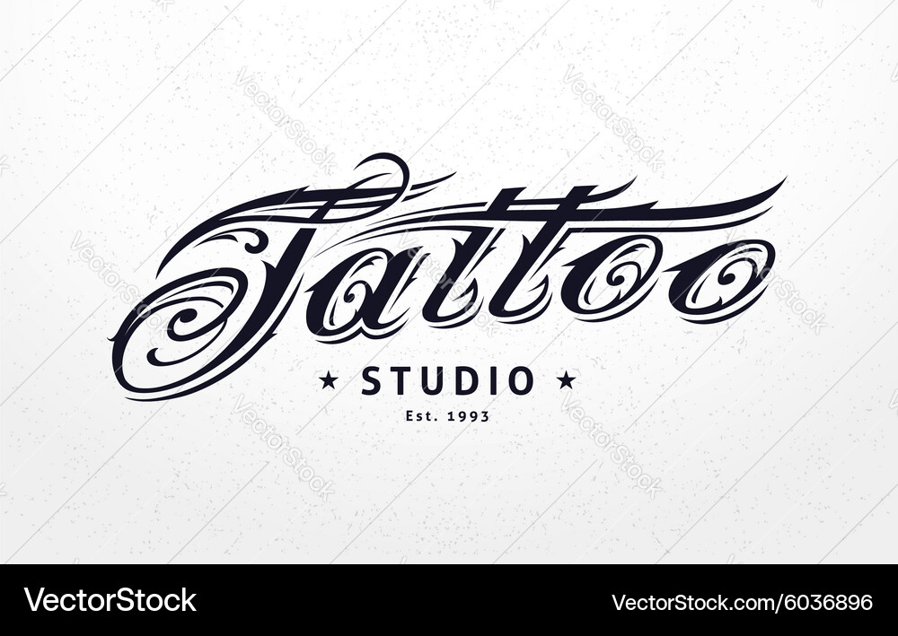 Tattoo lettering Royalty Free Vector Image - VectorStock