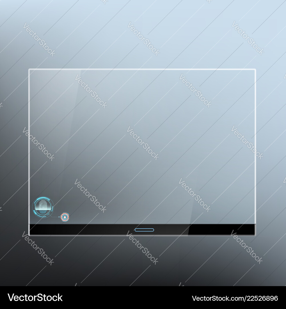 Transparent glass screen fingerprint scanning Vector Image