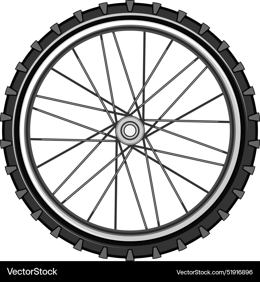 Tyre wheel bike cartoon Royalty Free Vector Image
