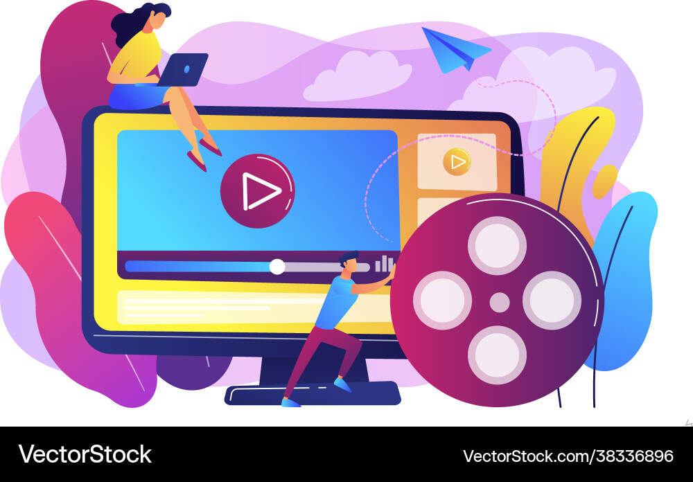 Video content marketing concept Royalty Free Vector Image