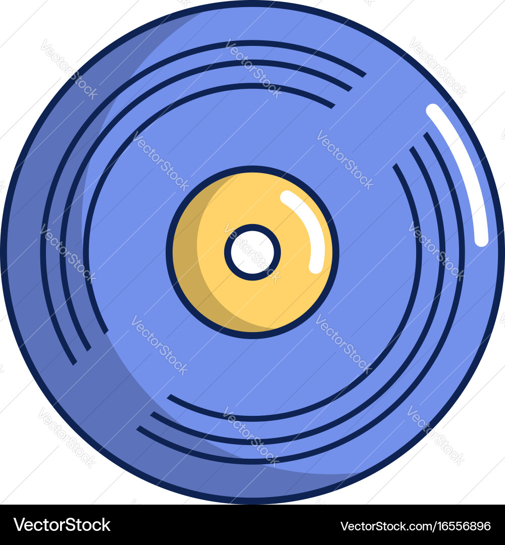 Vinyl record icon cartoon style Royalty Free Vector Image