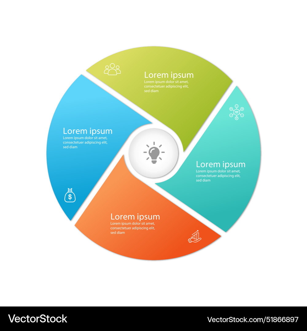 4 step circular infographic template Royalty Free Vector