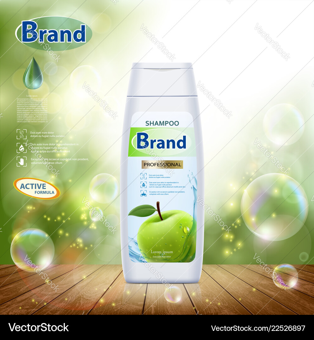 Bottle with hair shampoo Royalty Free Vector Image