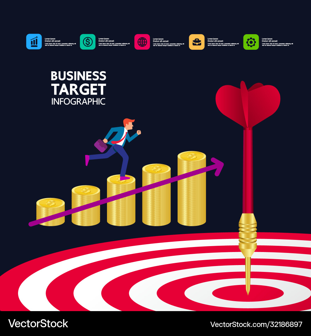 Business and success target Royalty Free Vector Image