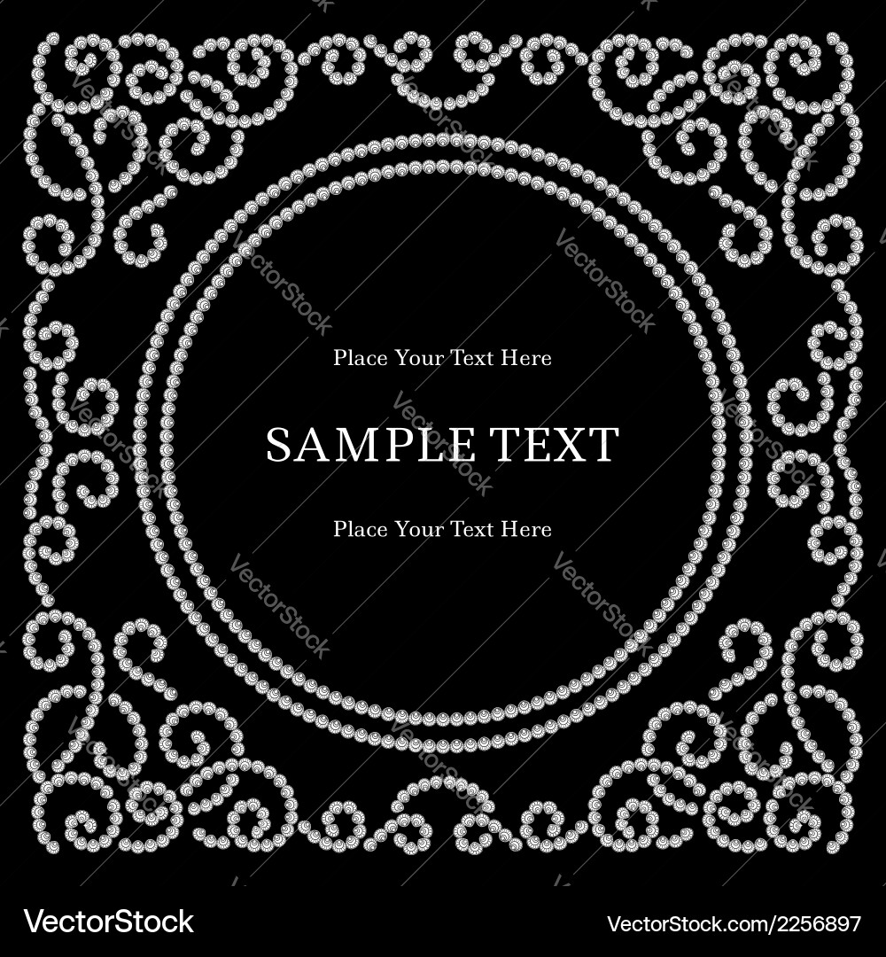 Dotted frame on black Royalty Free Vector Image