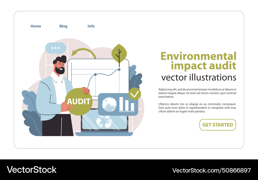 Environmental audit process expert Royalty Free Vector Image