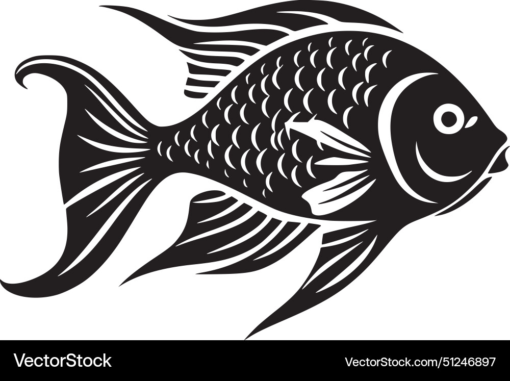 Fish - black and white isolated icon Royalty Free Vector