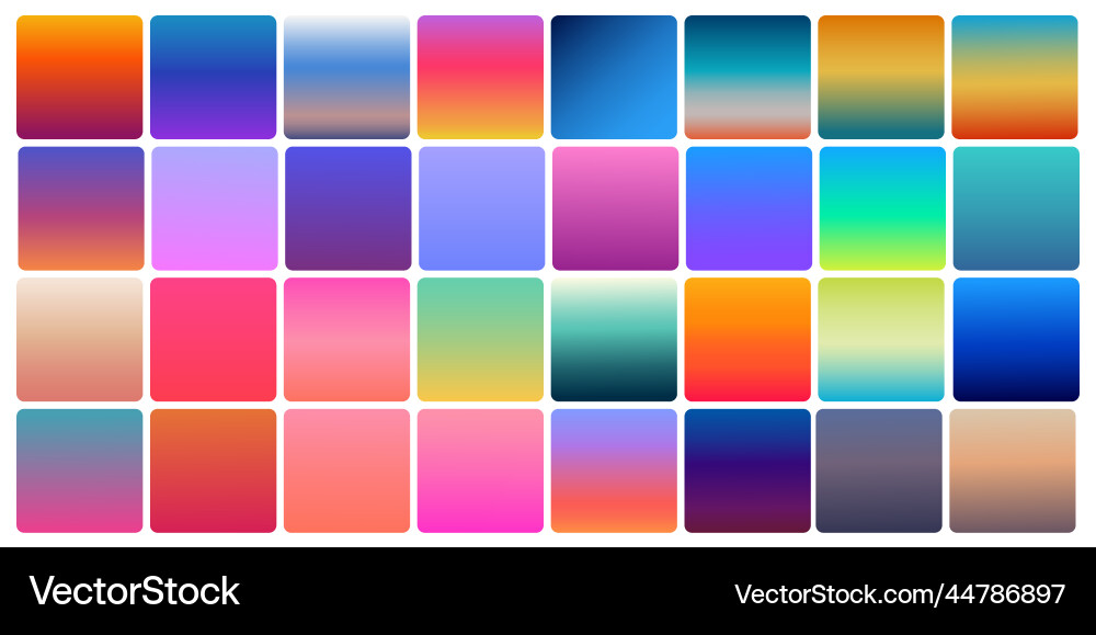 Gradient color palette set for modern design Vector Image
