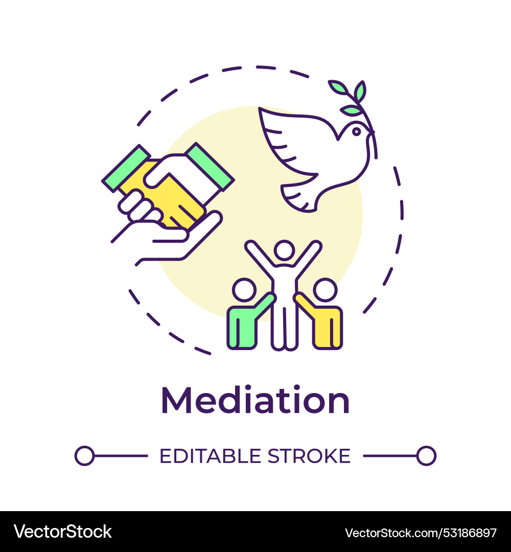Mediation multi color concept icon Royalty Free Vector Image