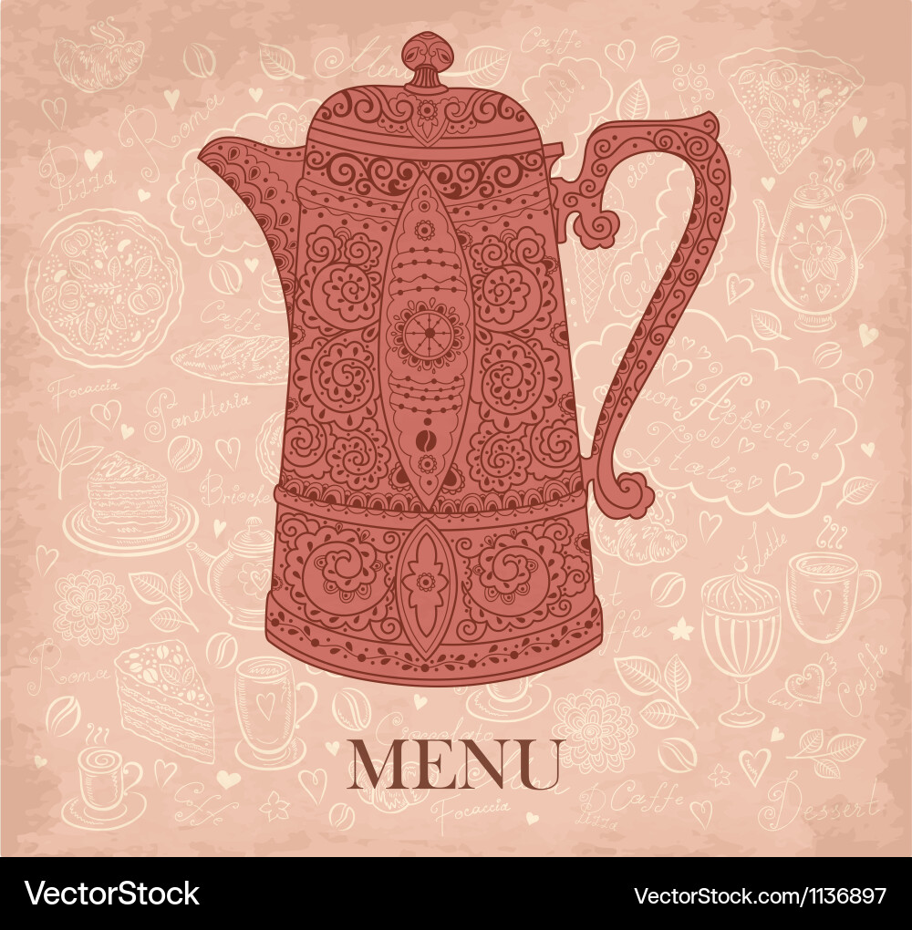 Pattern menu for cafe Royalty Free Vector Image