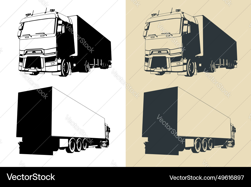 Semi trailer truck Royalty Free Vector Image - VectorStock