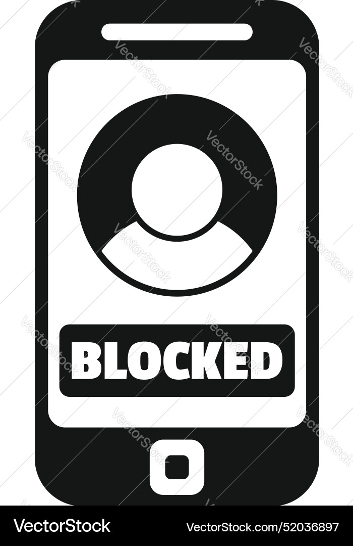 Smartphone showing blocked user profile icon Vector Image