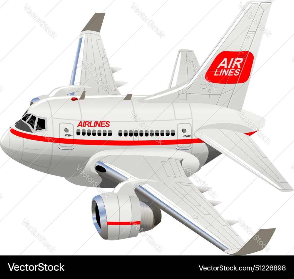 Cartoon civilian airplane Royalty Free Vector Image