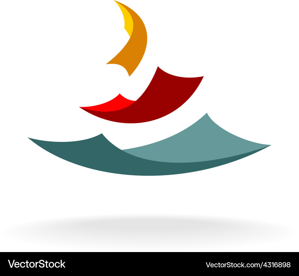 Falling paper sheets logo Royalty Free Vector Image