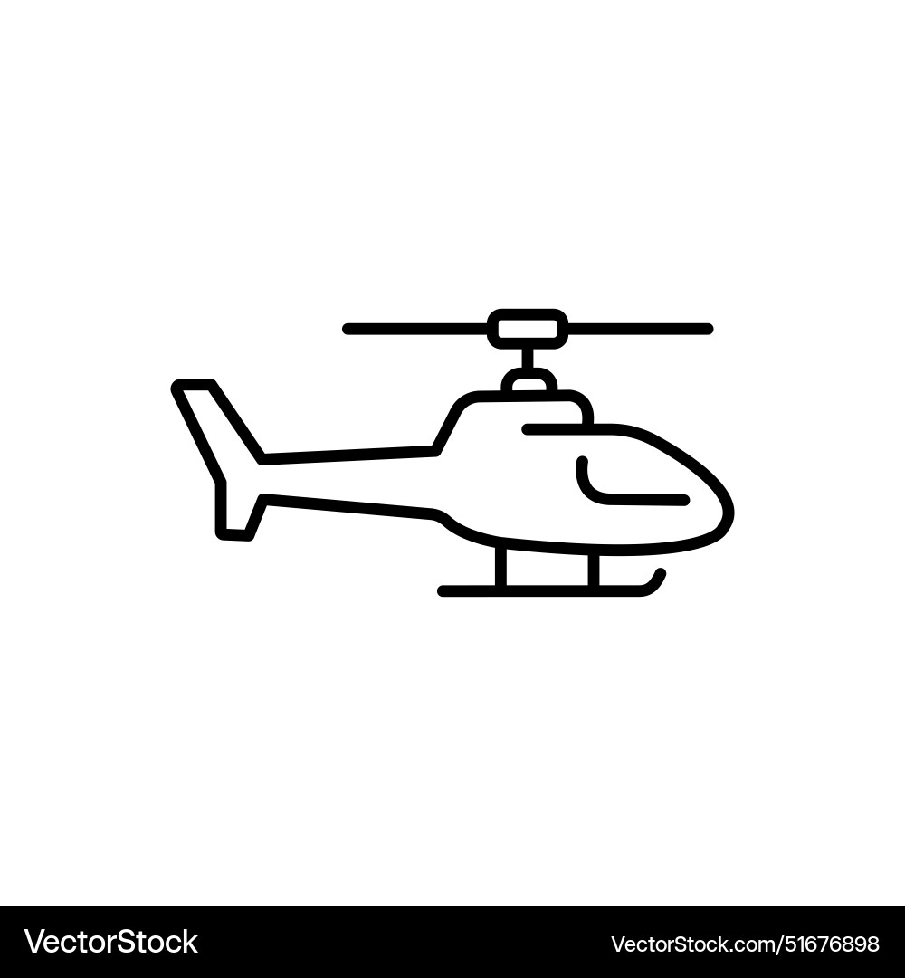 Helicopter line icon outline sign linear Vector Image