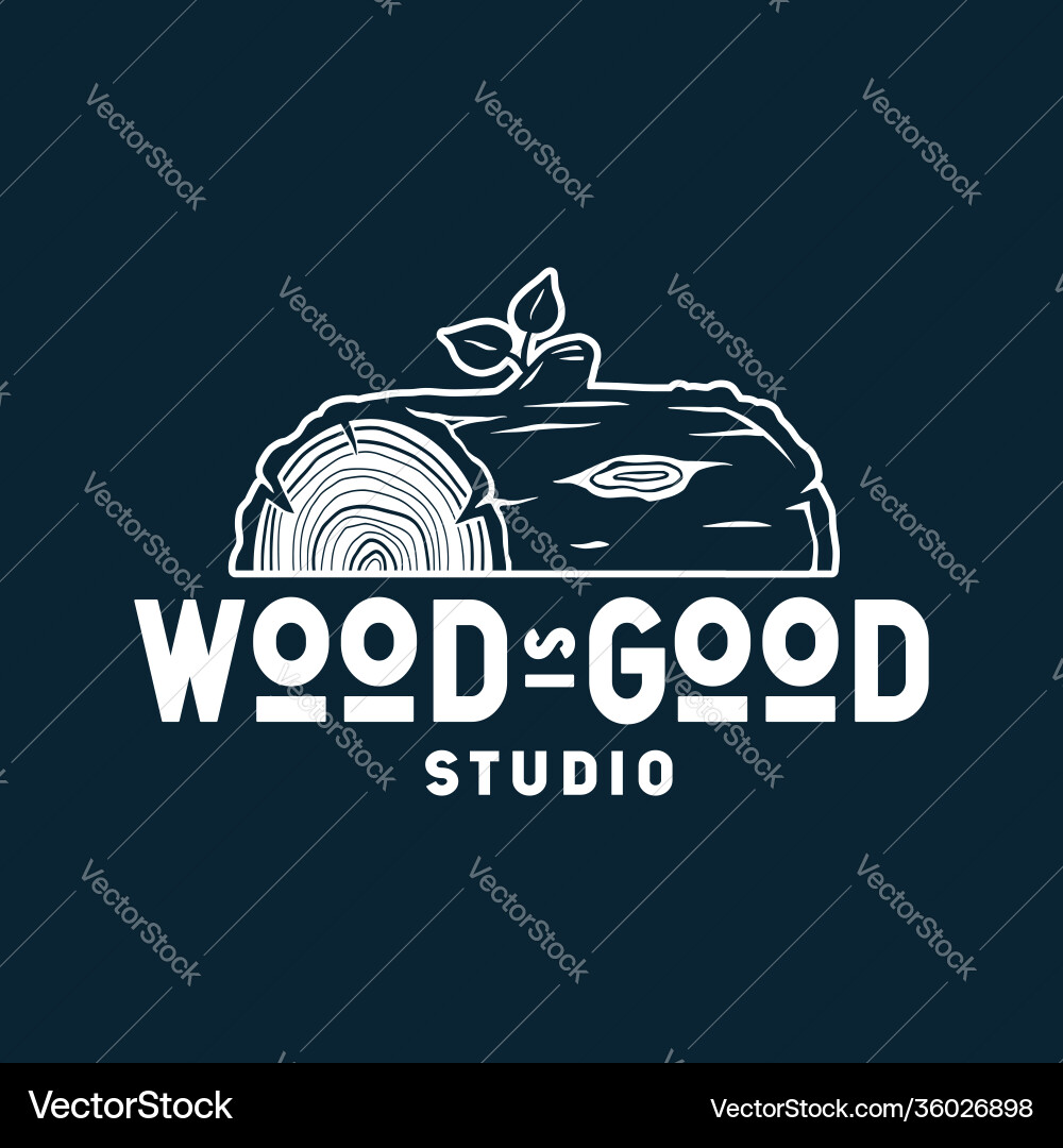 Wood Carving Emblem - Lumber Log Royalty Free Vector Image