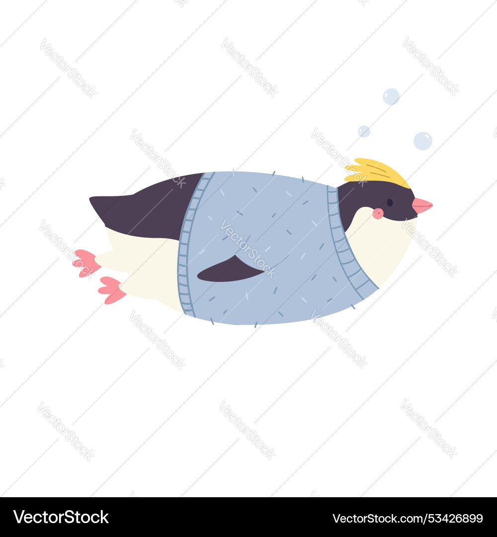 A funny swimming penguin Royalty Free Vector Image
