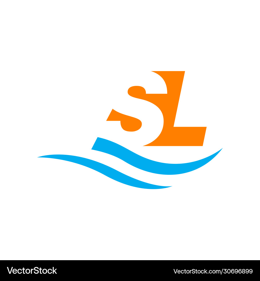 Blue orange initial sl letter logo design graphic Vector Image