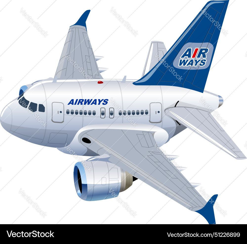 Cartoon commercial airplane Royalty Free Vector Image
