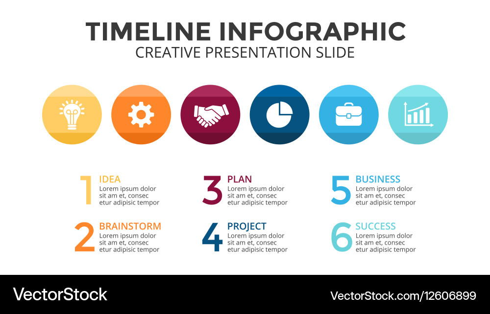 Circles timeline infographic diagram chart Vector Image