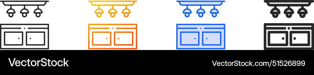 Countertop iconthin linear gradient blue stroke Vector Image