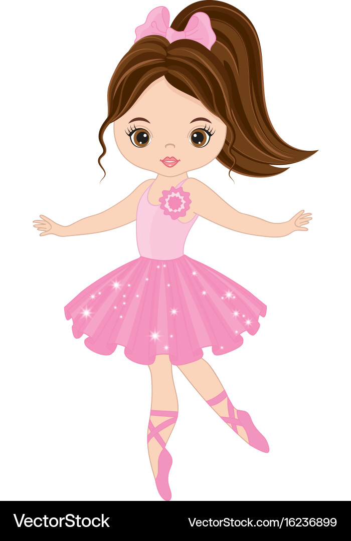 Cute little ballerina dancing Royalty Free Vector Image
