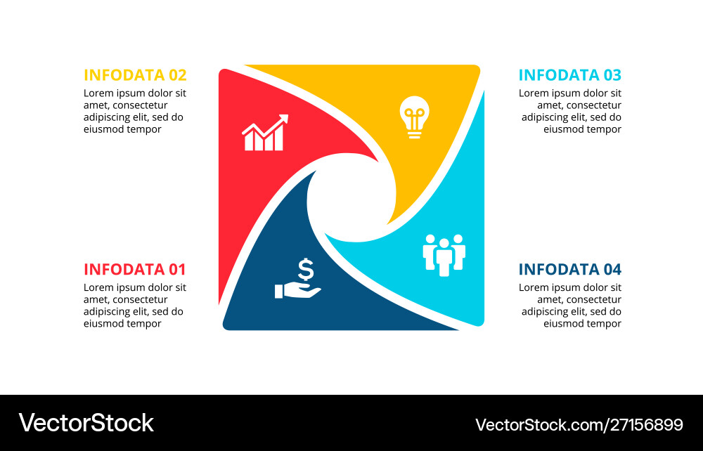 Cycle infographic diagram with 4 options Vector Image