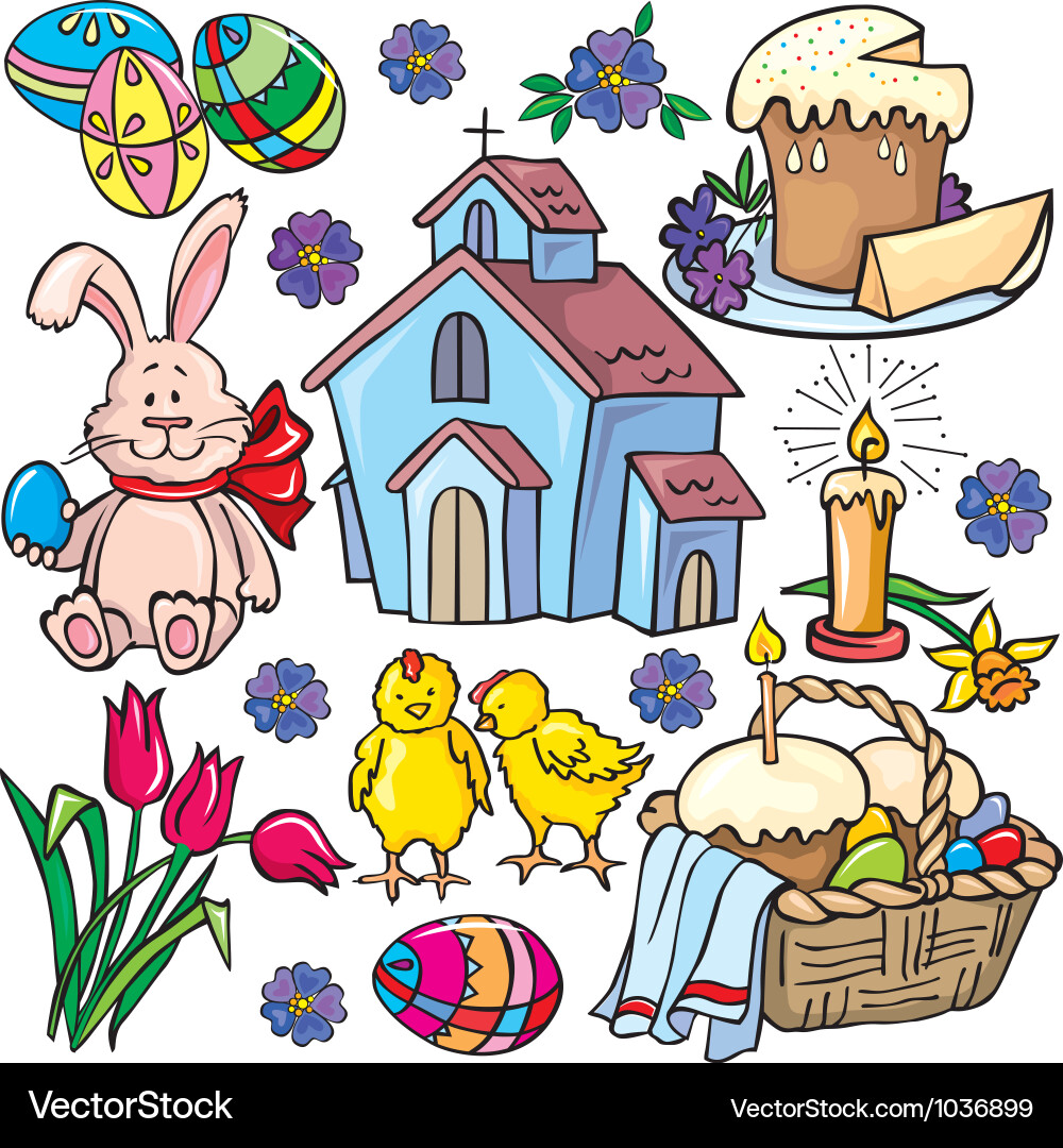 Easter icon set Royalty Free Vector Image - VectorStock