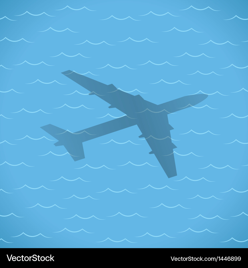 Flight over sea Royalty Free Vector Image - VectorStock