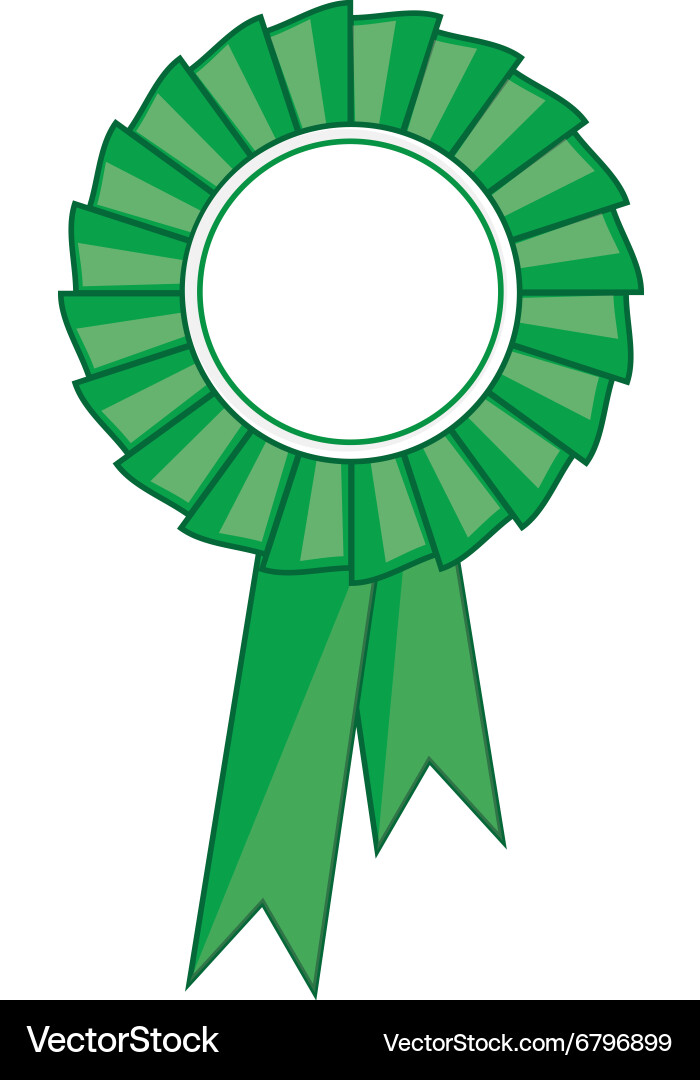 Green award ribbon Royalty Free Vector Image - VectorStock