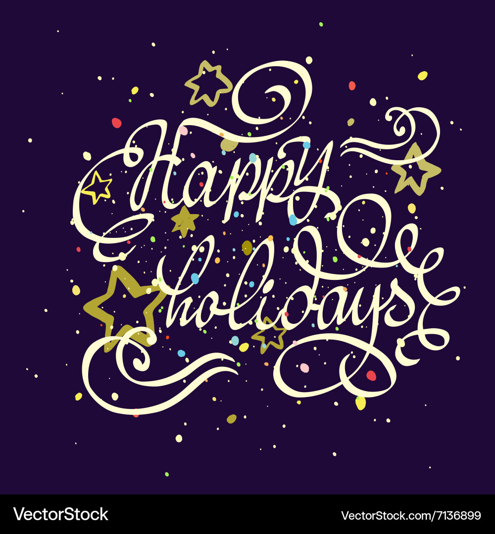 Hand drawn typography poster happy Royalty Free Vector Image